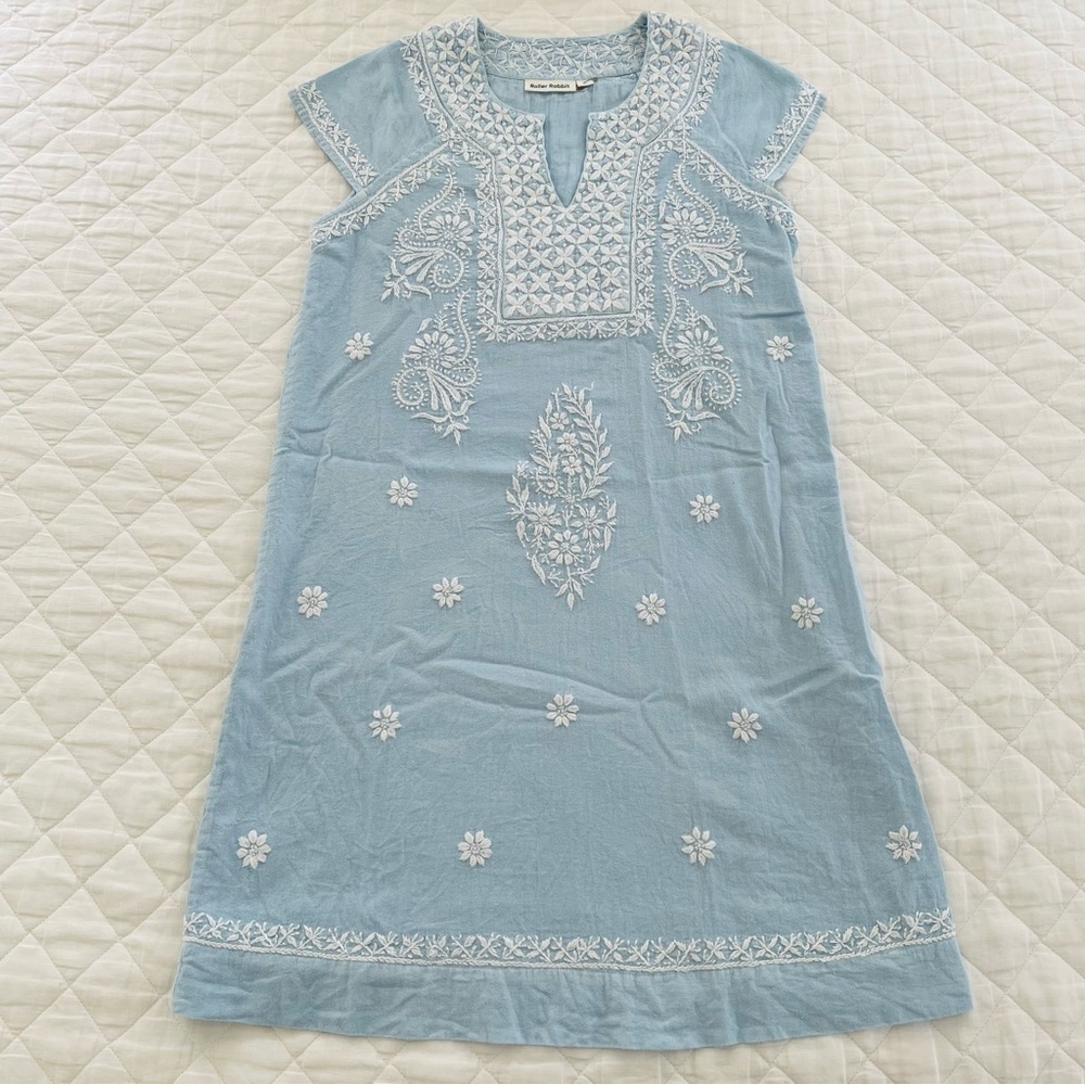 Roller Rabbit Faith Embroidered Cotton Shift Dress - Gem